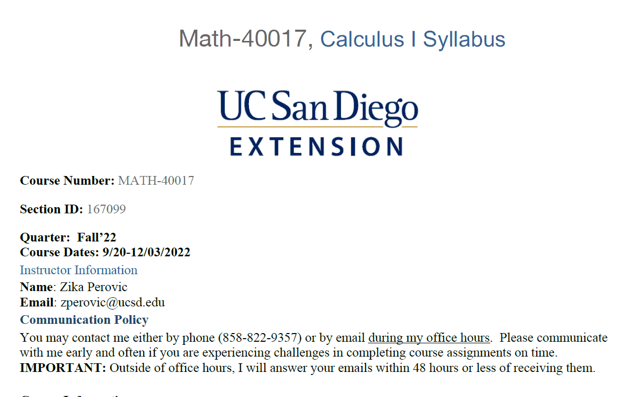 数学代写|UCSD网课代修Calculus I Math-40017 代写 | UprivateTA™- 数学代写